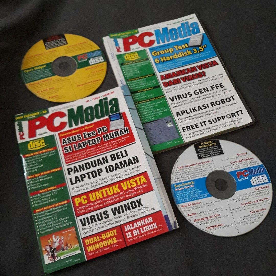 Majalah + CD Freeware PC Media (2 Set), Buku & Alat Tulis, Majalah ...