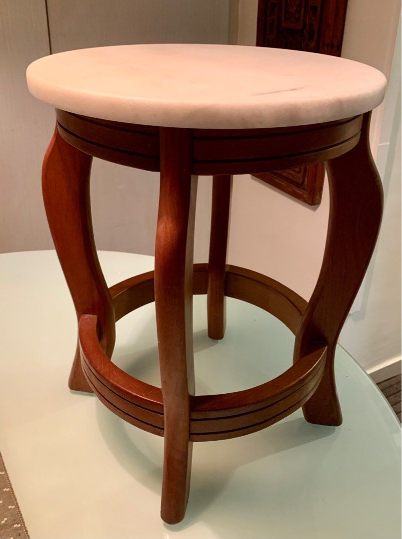 Marble Top Bedside Table/ Stool, Furniture & Home Living, Furniture ...