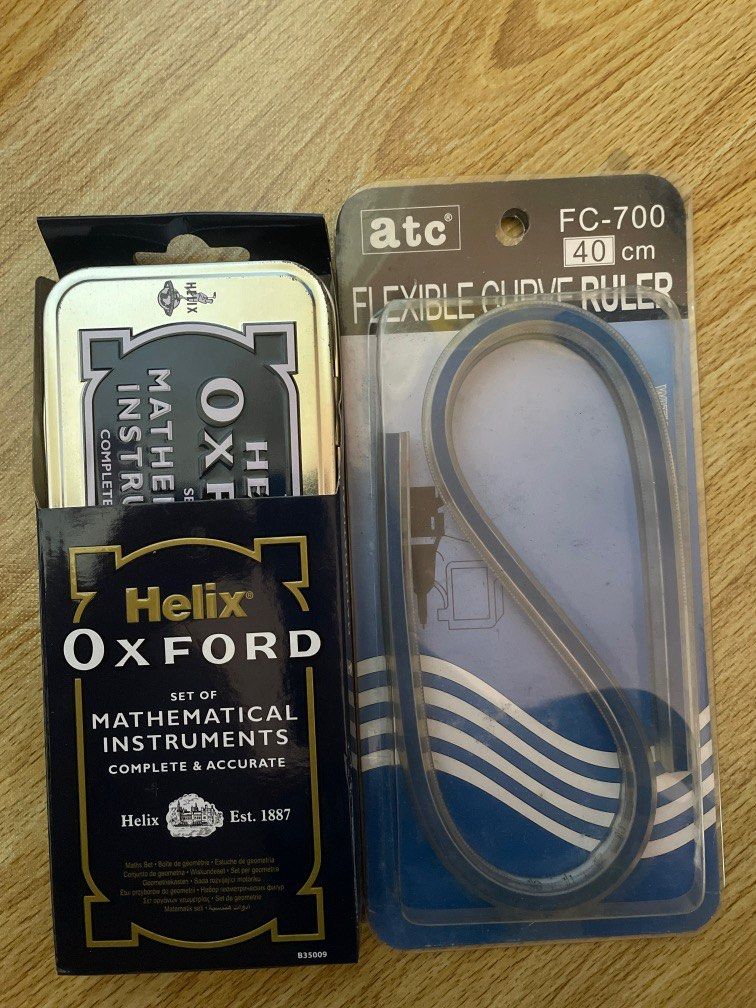 Mathematical instruments and flexible ruler, Hobbies & Toys, Stationery ...