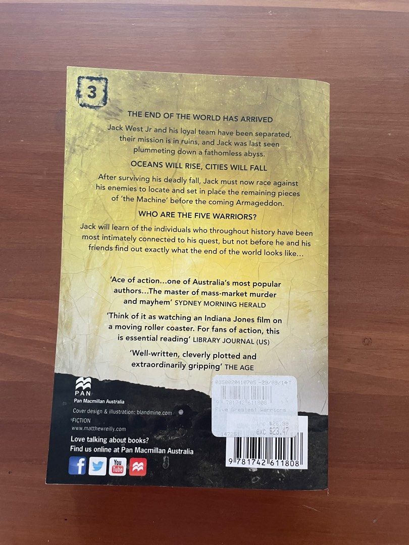 Matthew Reilly - The Five Greatest Warriors/ Area 7, Hobbies & Toys ...
