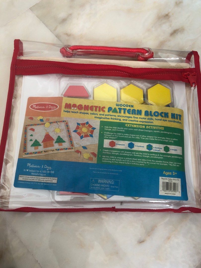Melissa & Dough magnetic wooden pattern block kit, Hobbies & Toys, Toys & Games on Carousell