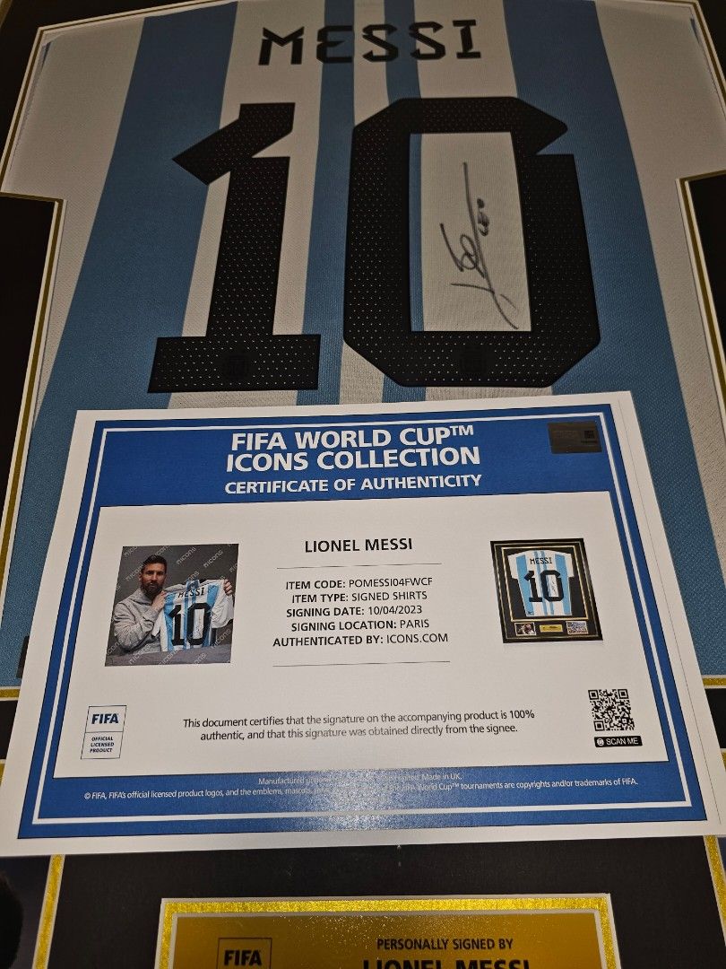 MESSI memorabilia with COA, Hobbies & Toys, Memorabilia & Collectibles ...