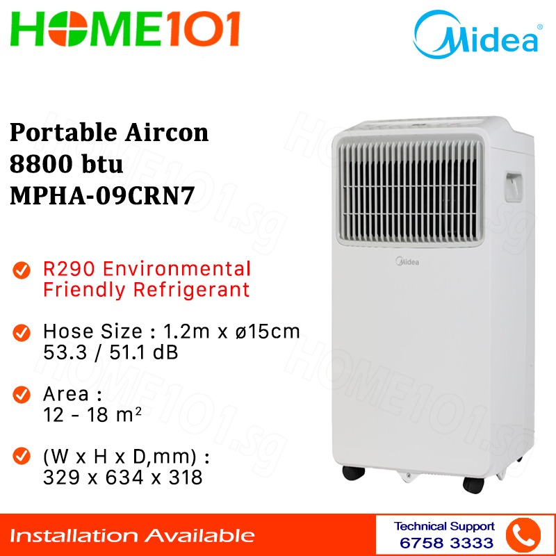 Midea Portable Aircon 8800BTU MPHA-09CRN7 - FREE ONE TIME STANDARD ...