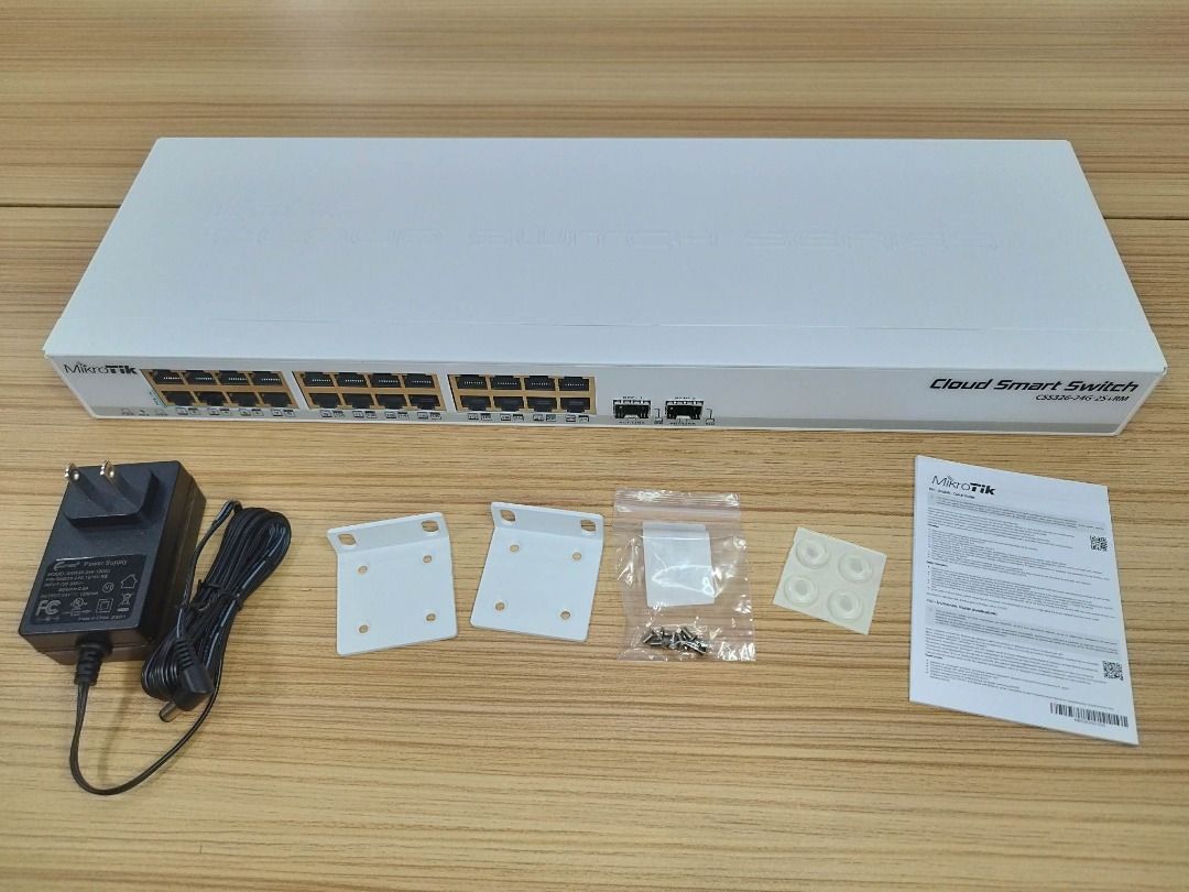 Mikrotik CSS326-24G-2S+RM 24-Port Gigabit Ethernet switch with two SFP+ ...