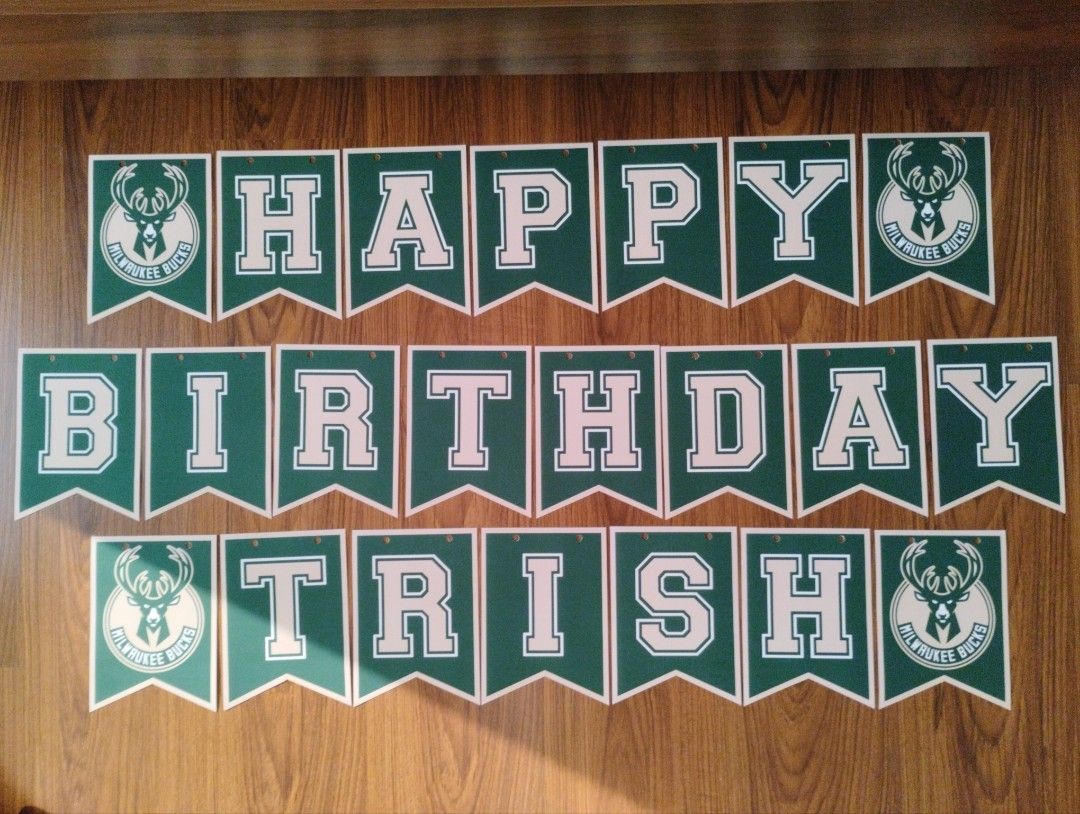 Milwaukee Bucks NBA Team Basketball Theme Birthday Party Banner Cupcake ...
