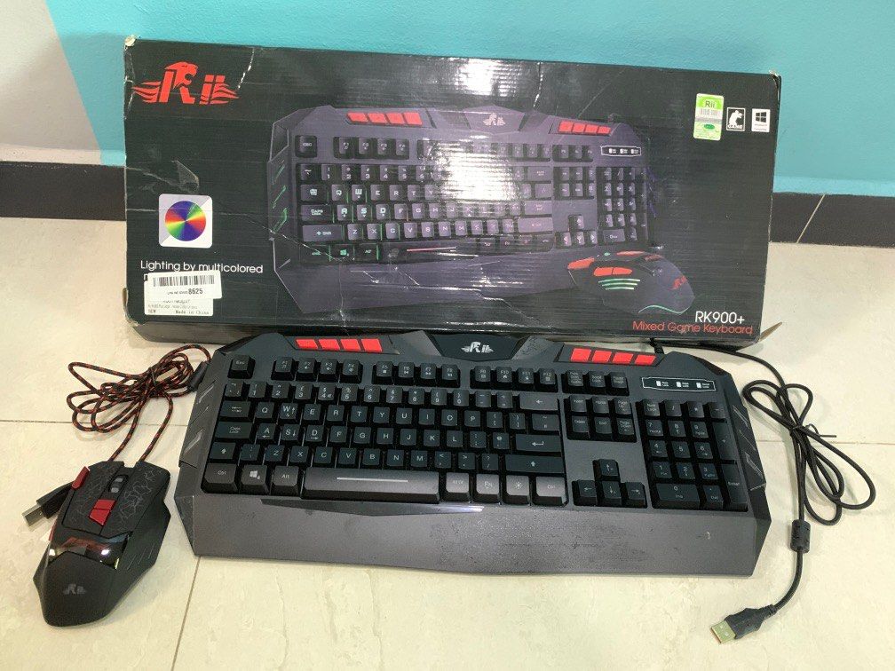 Rii RGB LED Backlight Wired Gaming Keyboard and Mouse Combo PC RK900 ...