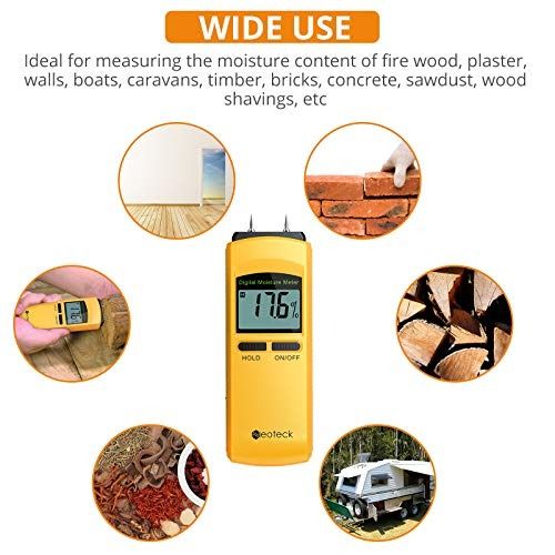 Neoteck Moisture Meter 4 Pin Digital Moisture Meter Damp Detector ...