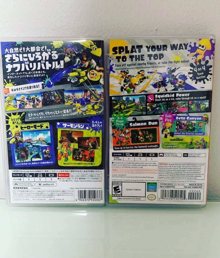 Nintendo Switch Games Splatoon 2 & Splatoon 3 Bundle, Video Gaming ...