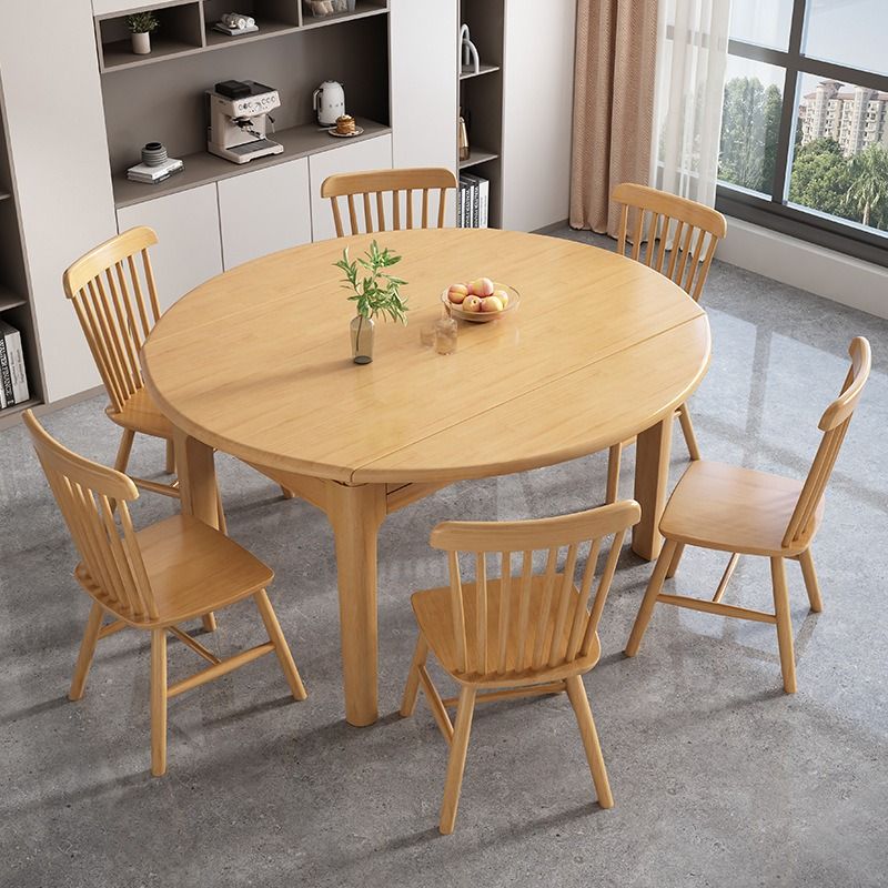 Nordic solid wood telescopic dining table can stretch modern simple ...