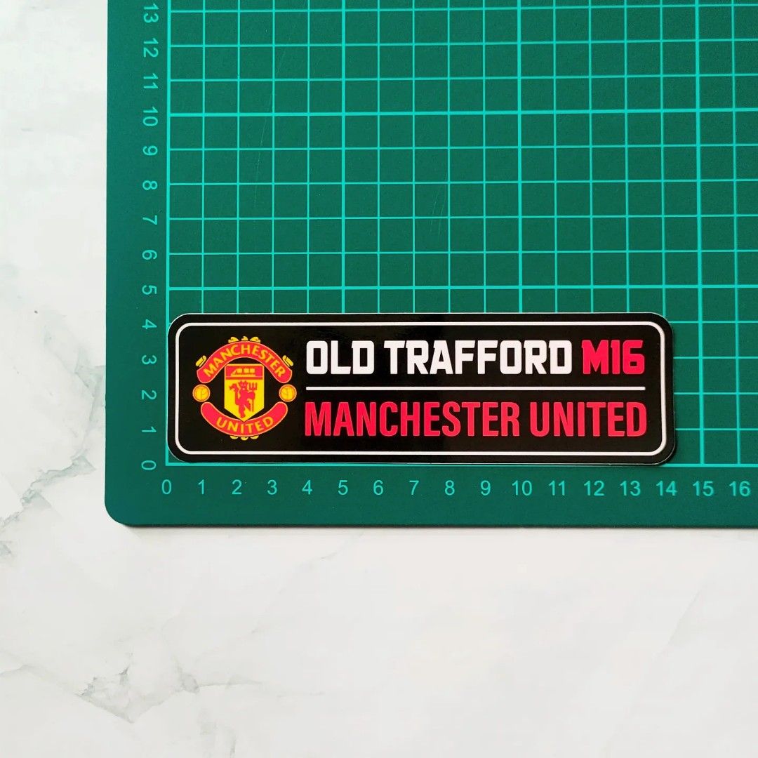 OLD TRAFFORD MANCHESTER UNITED vinyl sticker, Motorcycles, Motorcycle ...