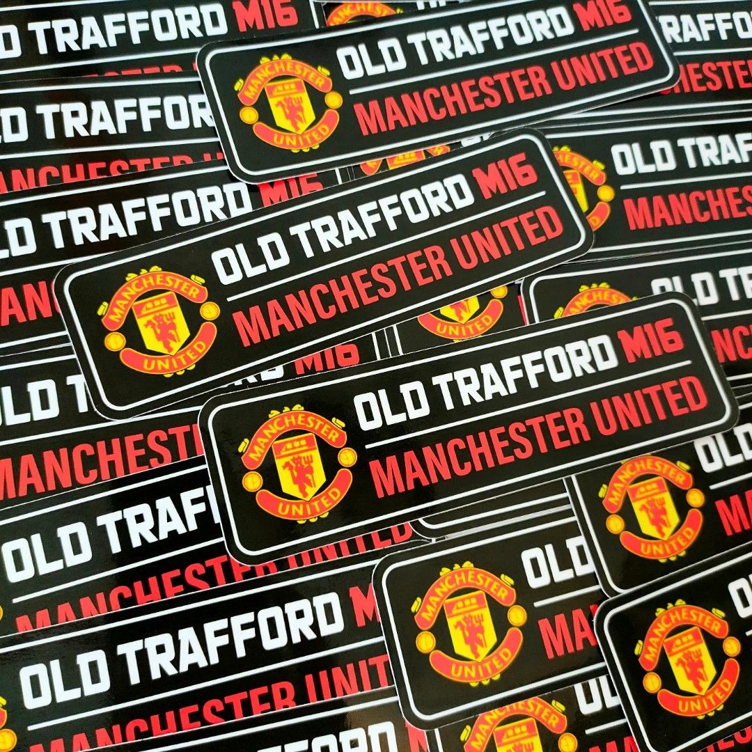 OLD TRAFFORD MANCHESTER UNITED vinyl sticker, Motorcycles, Motorcycle ...