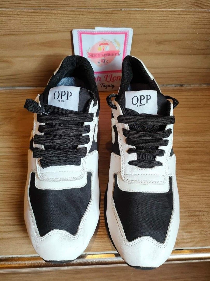 Original OPP FRANCE SNEAKERS BLACK WHITE PATENT LEATHER PREMIUM RARE ...