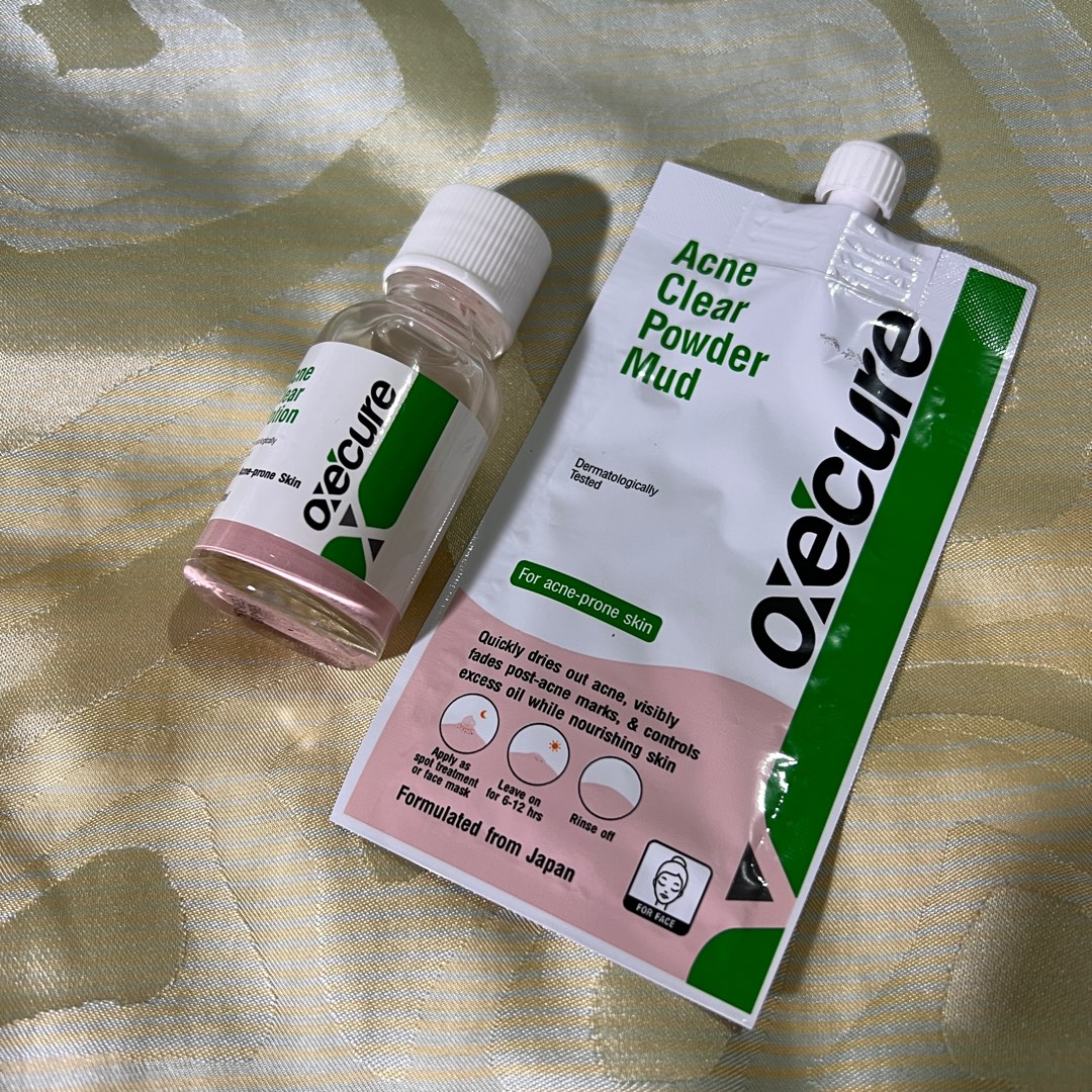 OXECURE Acne Clear Potion 15ml + Acne Clear Powder Mud 5g, Beauty ...