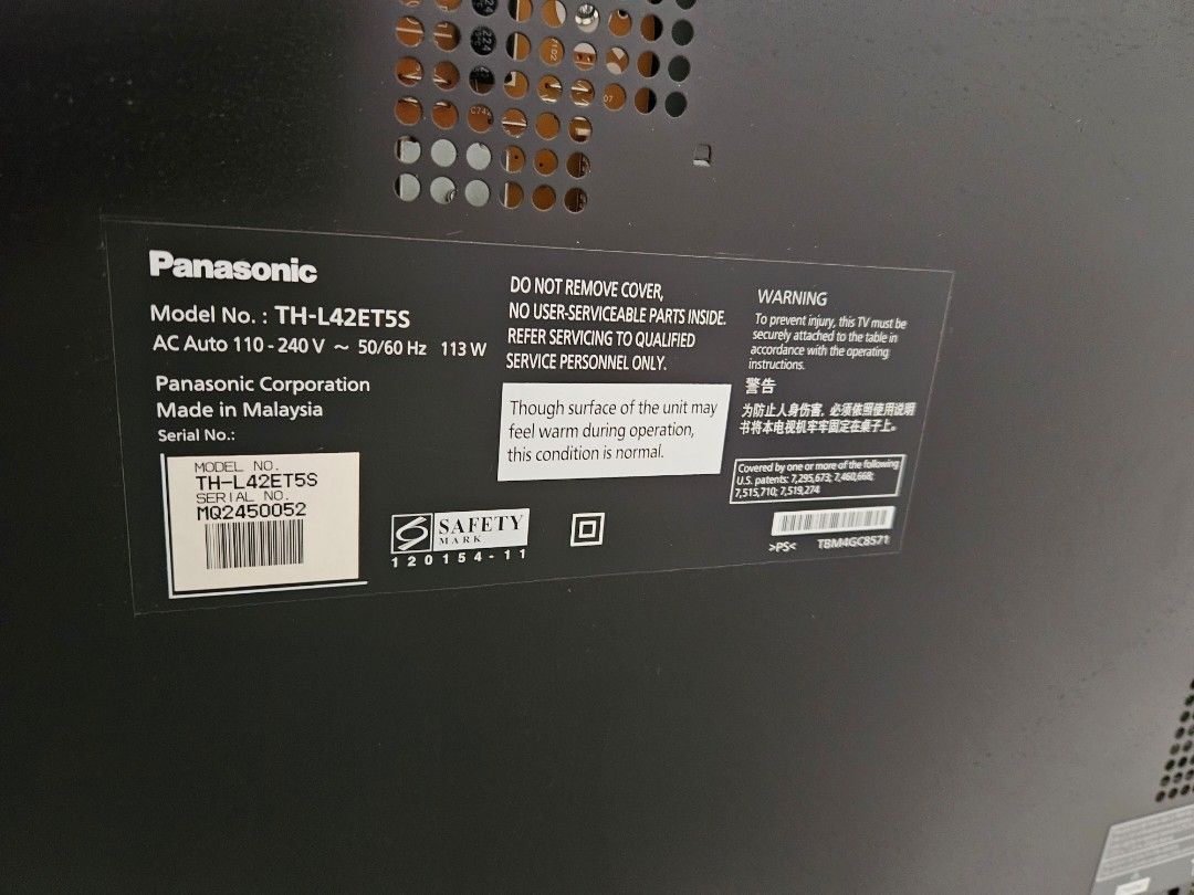 Panasonic TH-L42et5s, TV & Home Appliances, TV & Entertainment, TV on ...