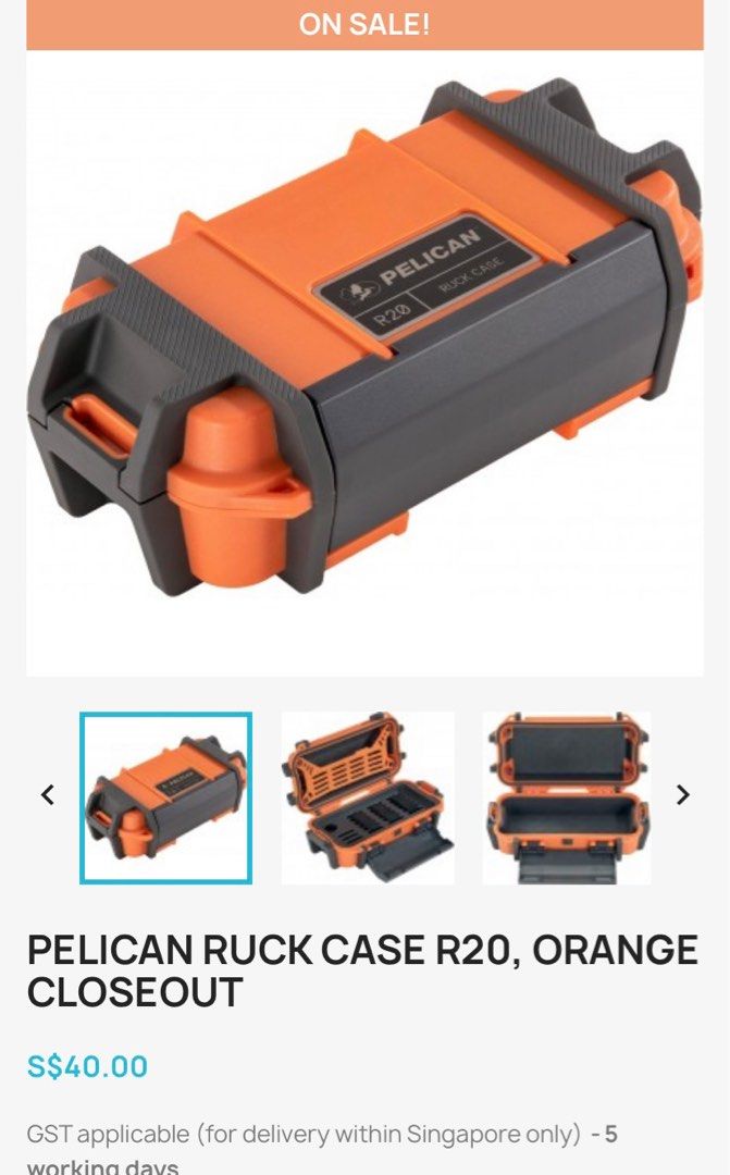 Pelican Ruck case R20 orange, Men's Fashion, Watches & Accessories ...