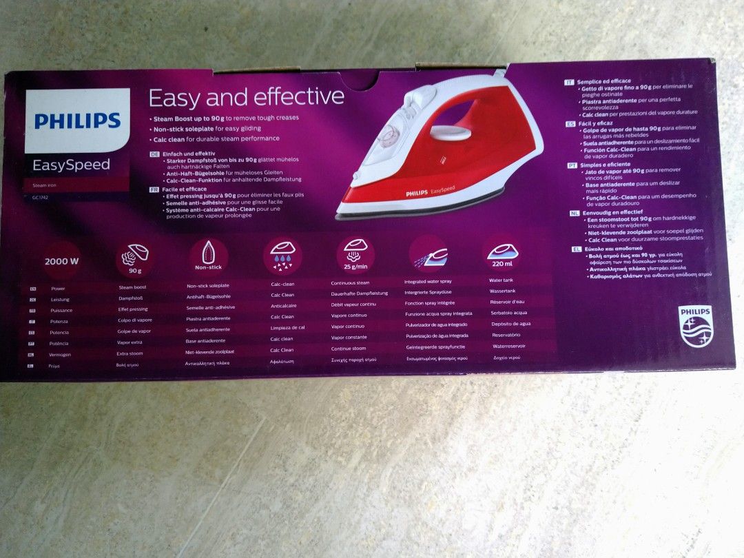 Philips Easy Speed Steam iron BNIP, TV & Home Appliances, Irons ...