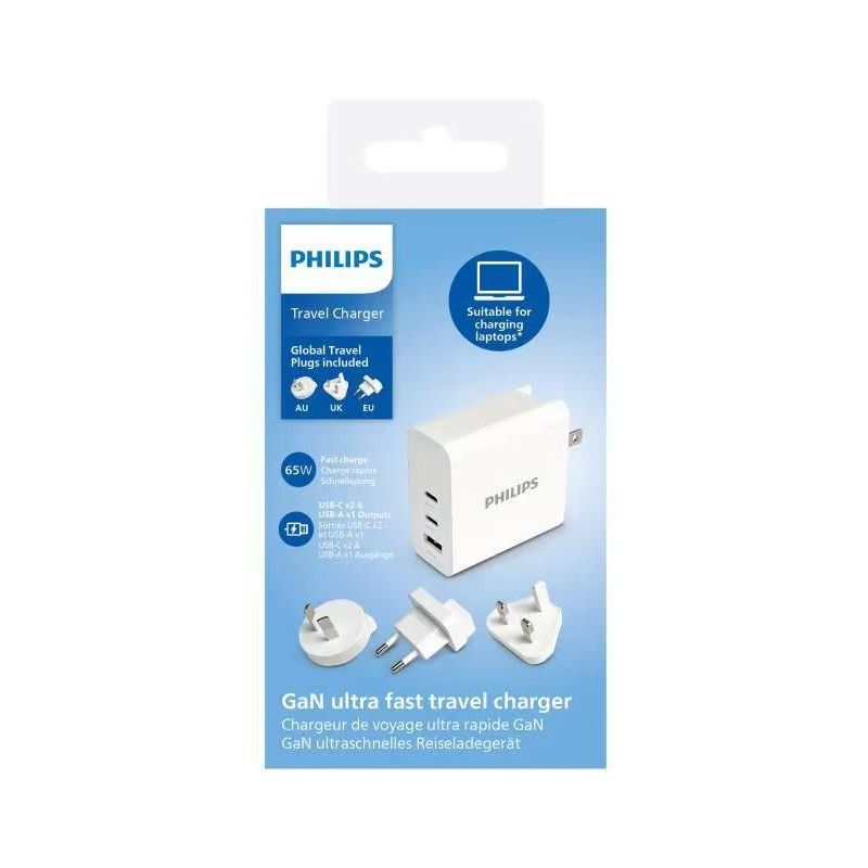Philips Universal 65W GaN USB-C and USB-A Wall Charger, Mobile Phones ...