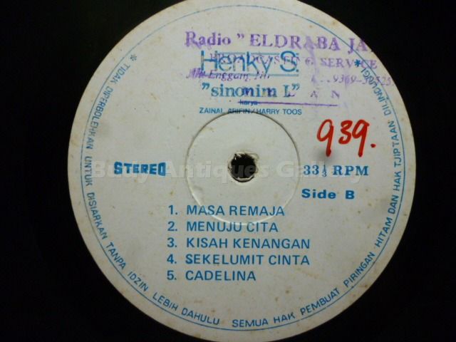 Plat Piringan Hitam Vinyl Henky S Album Sinonim I Bersama Zaenal Arifin ...