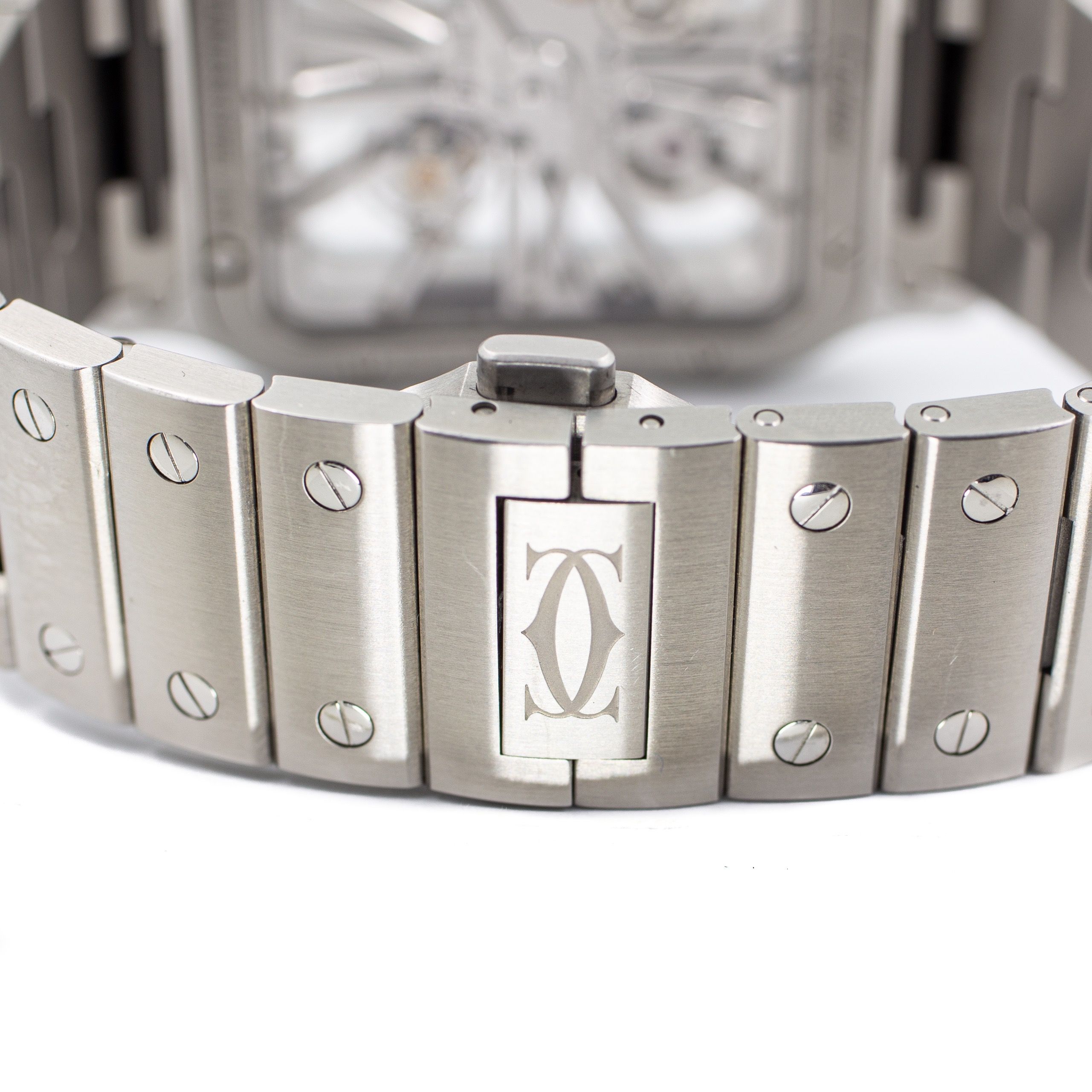 Preowned Cartier Santos de Cartier Skeleton Ref: WHSA0007, Luxury ...