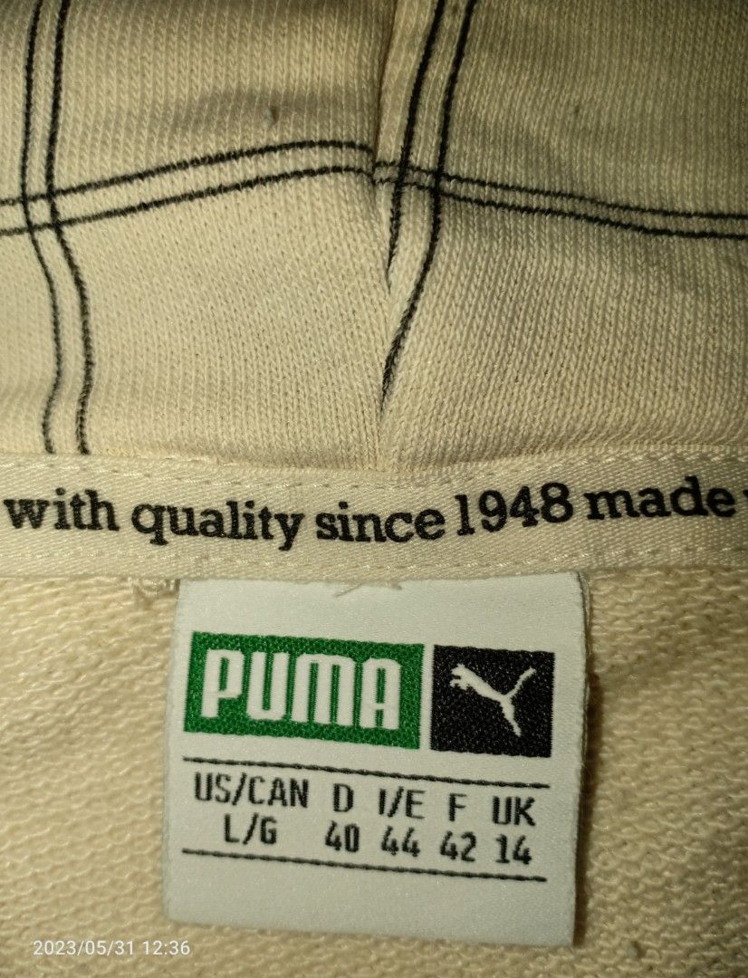 Puma Cream White, Men's Fashion, Tops & Sets, Hoodies on Carousell