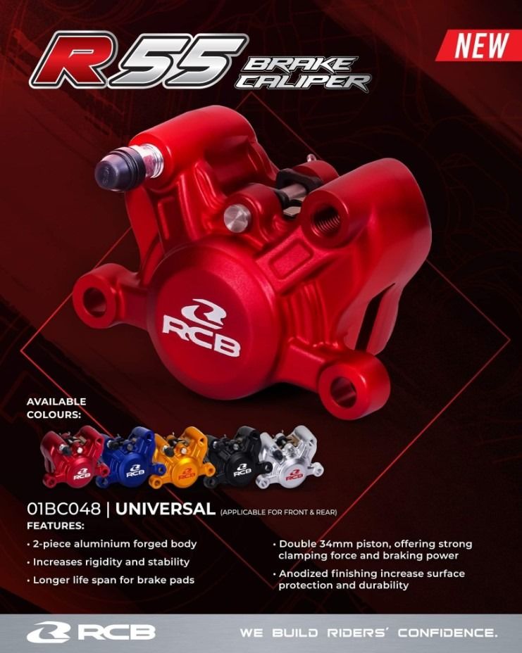 RCB Racing Boy R55 2 POT BRAKE CALIPER UNIVERSAL*SNIPER150 Y16 ...