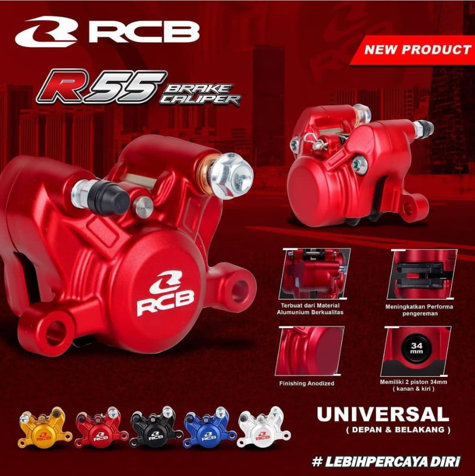 RCB Racing Boy R55 2 POT BRAKE CALIPER UNIVERSAL*SNIPER150 Y16 ...