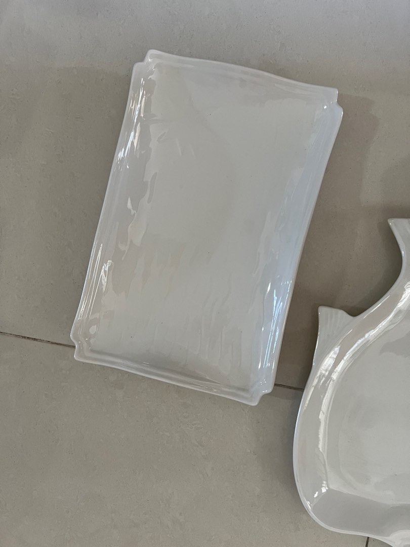 Rectangle glass plate, Furniture & Home Living, Kitchenware & Tableware ...