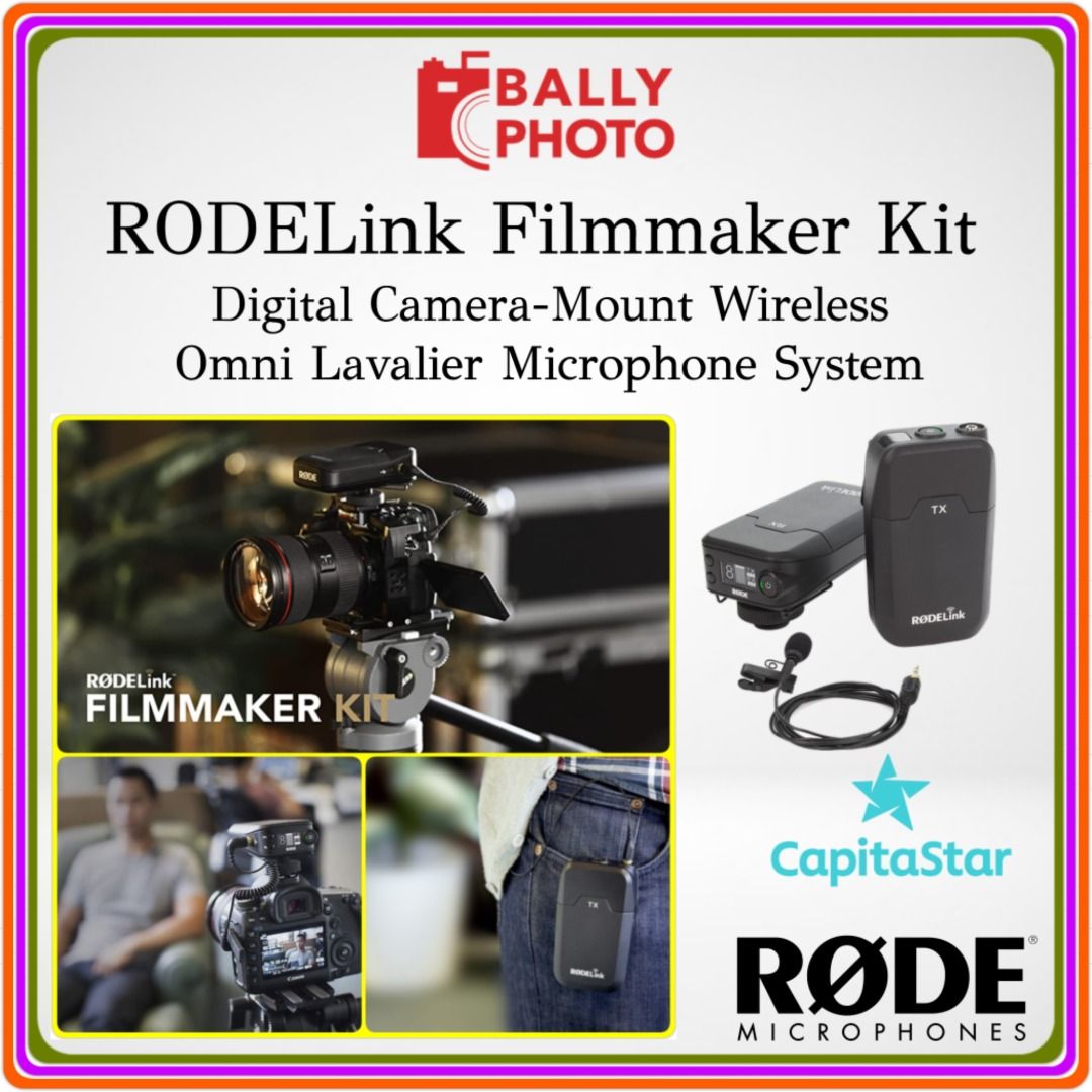 RODE RODELink Filmmaker Kit Digital Camera-Mount Wireless Omni Lavalier ...