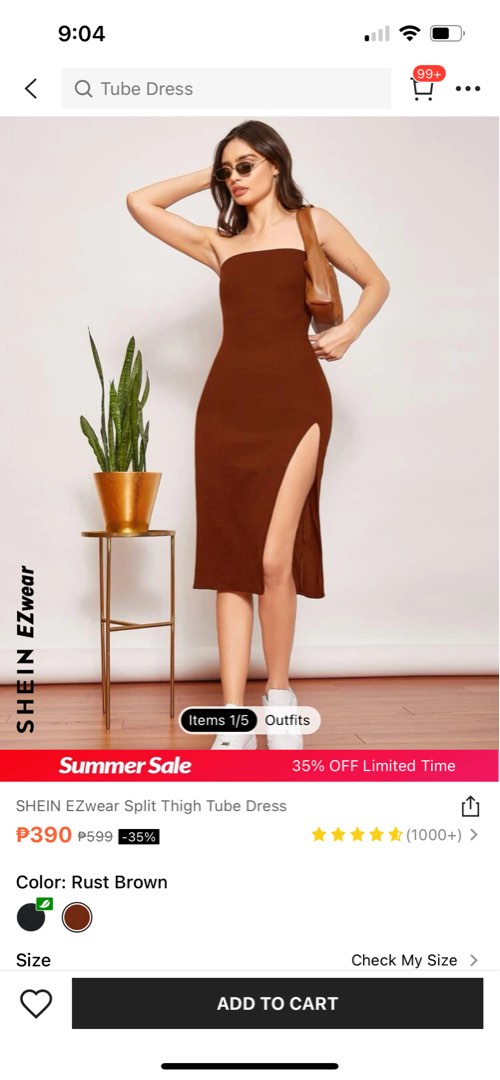 Rust Tube dress on Carousell