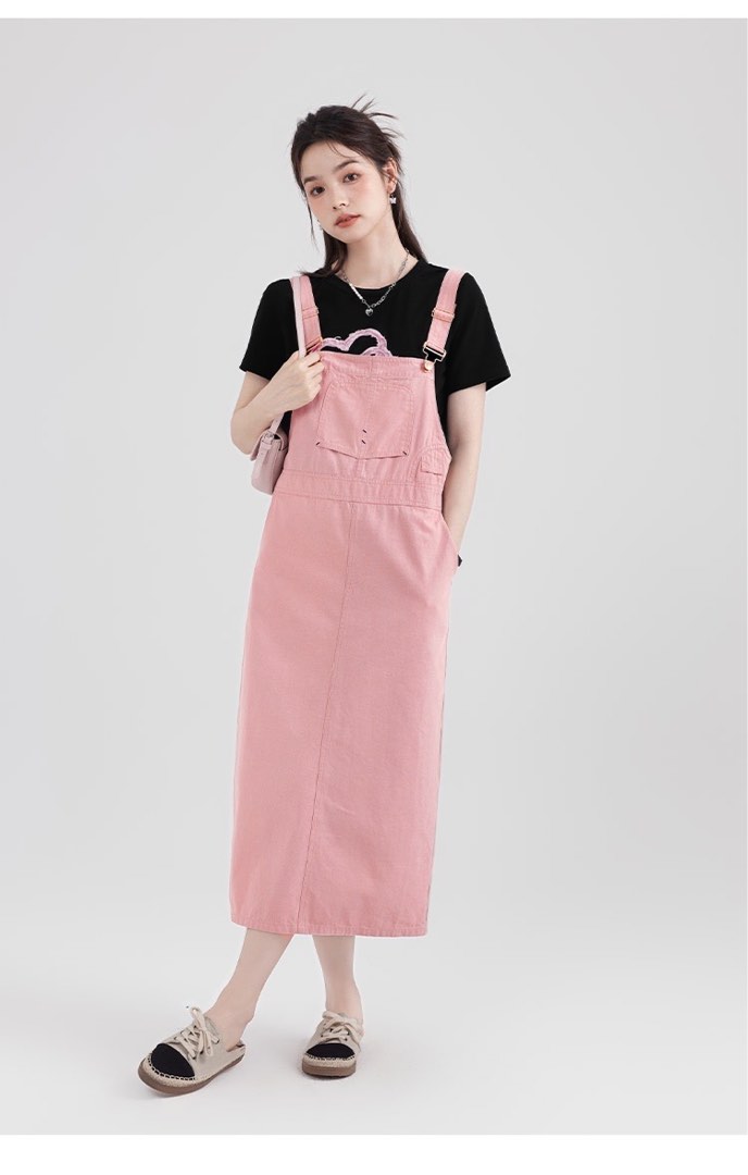 Saewon Pink Jumper Dress, Women's Fashion, Dresses & Sets, Dresses on ...