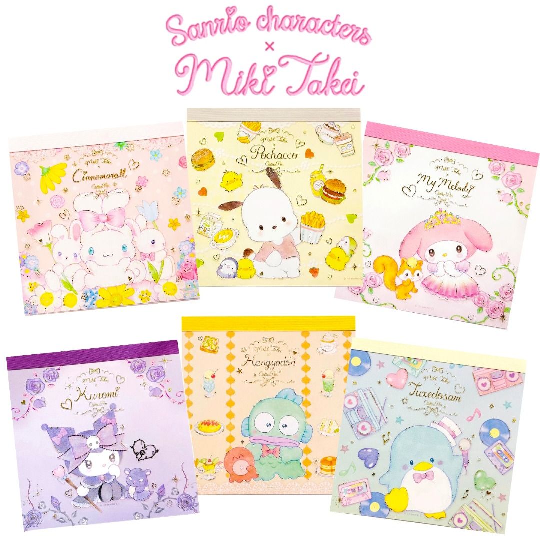 Sanrio x Miki Takei Clothes-Pin 日本製 便條紙 Memo紙 (My Melody / Cinnamoroll 玉桂狗 / Kuromi / Pochacco ...