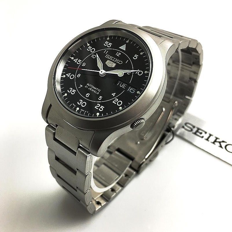 Seiko 5 SNK809 Men's Automatic Black Dial Stainless Steel Watch snk809 ...