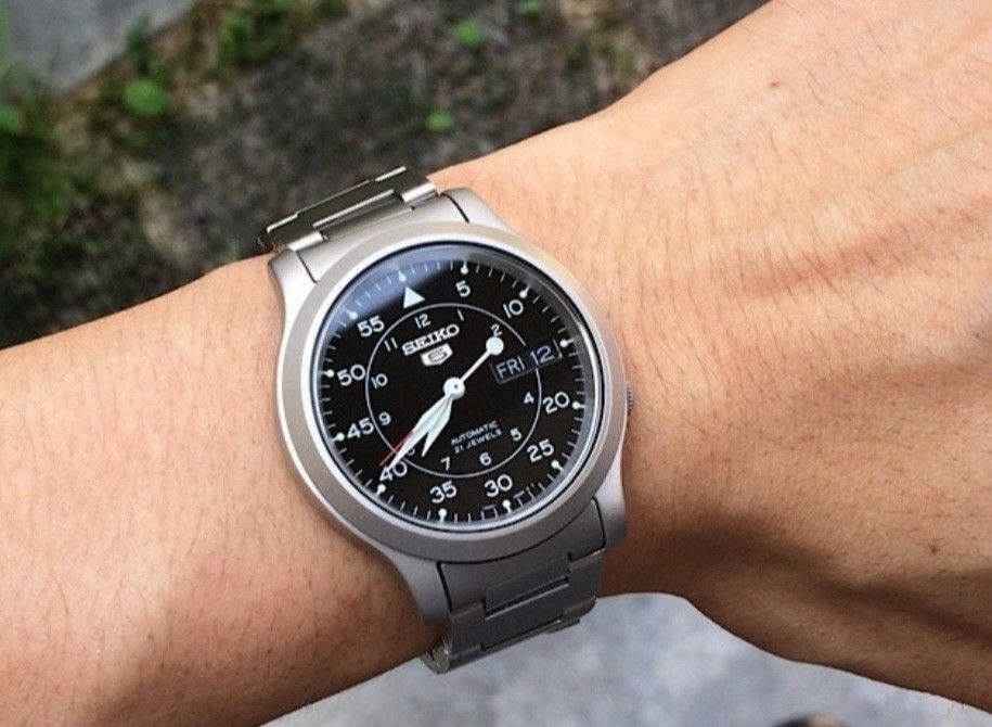 Seiko 5 SNK809 Men's Automatic Black Dial Stainless Steel Watch snk809 ...