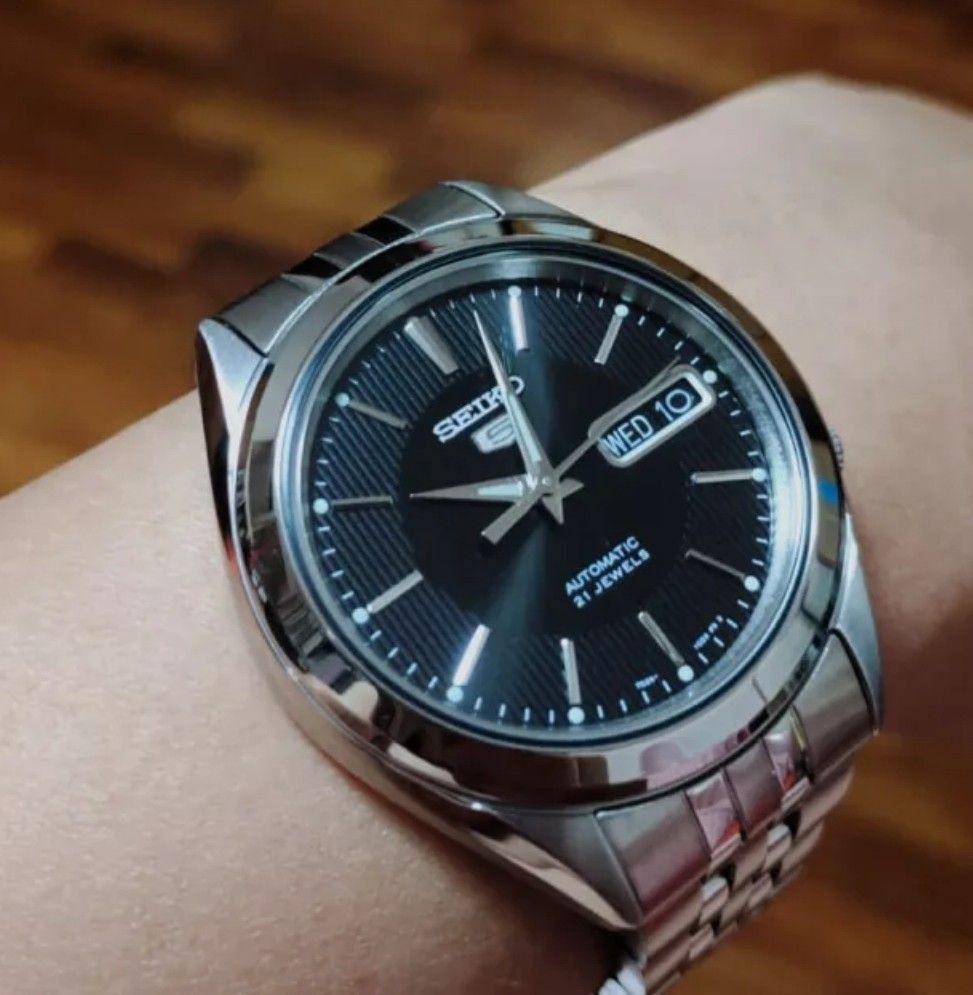 Seiko 5 SNKL23 Men's Automatic Black Dial Stainless Steel Analogue ...