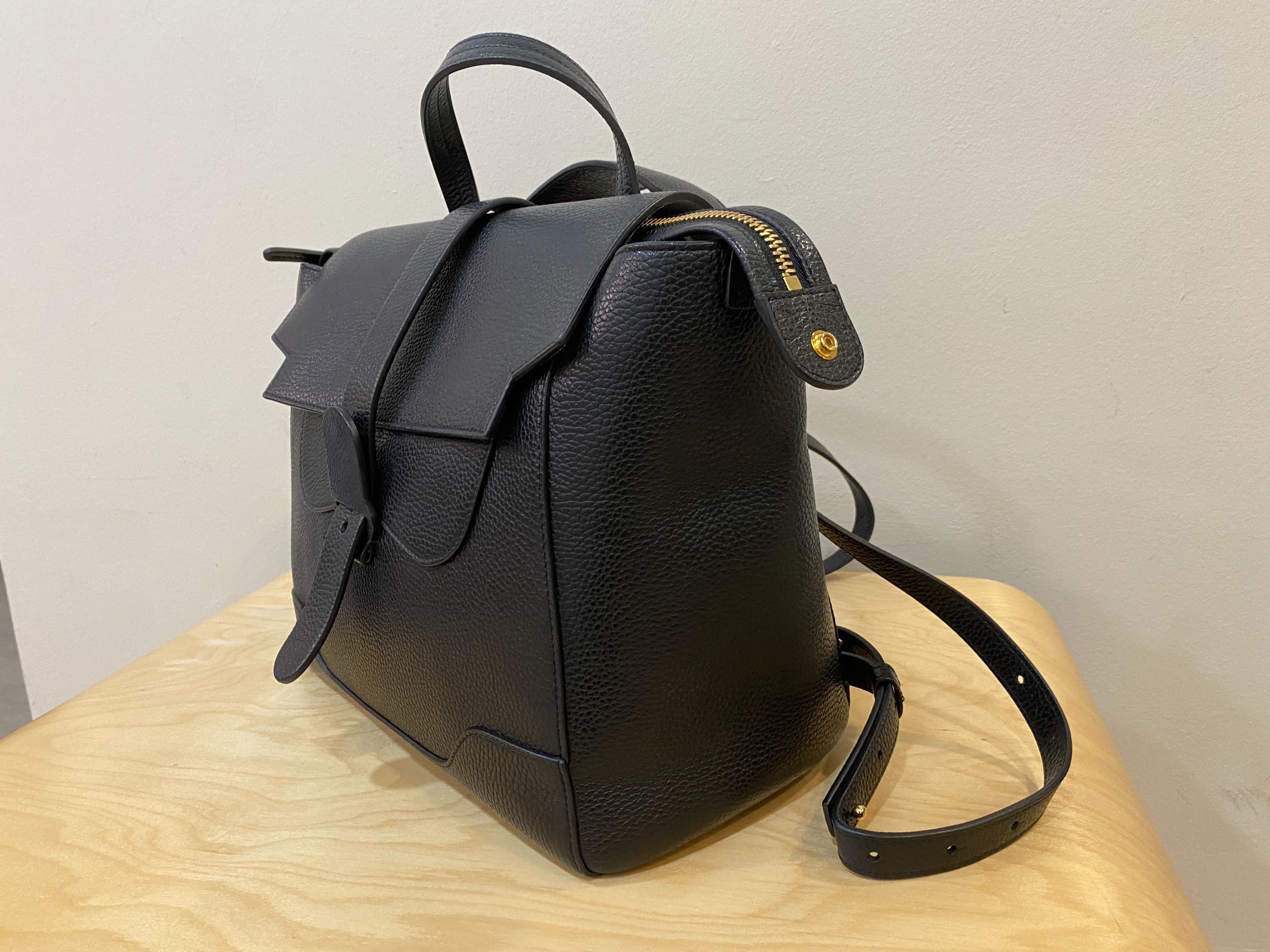 Senreve Maestra in Dolce Leather - Charcoal with Gold Hardware, Luxury ...
