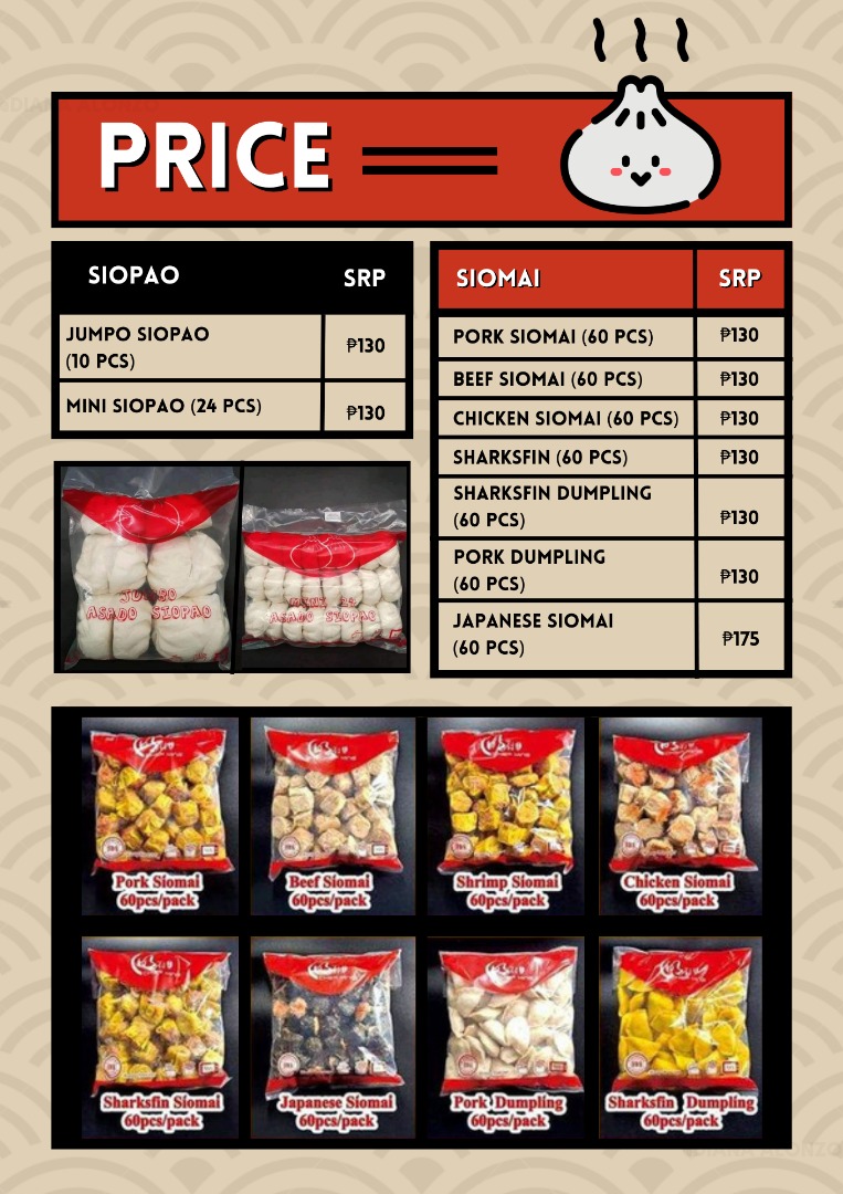 Siomai and Siopao (WHOLESALE PRICE AND RETAIL), Food & Drinks, Chilled ...