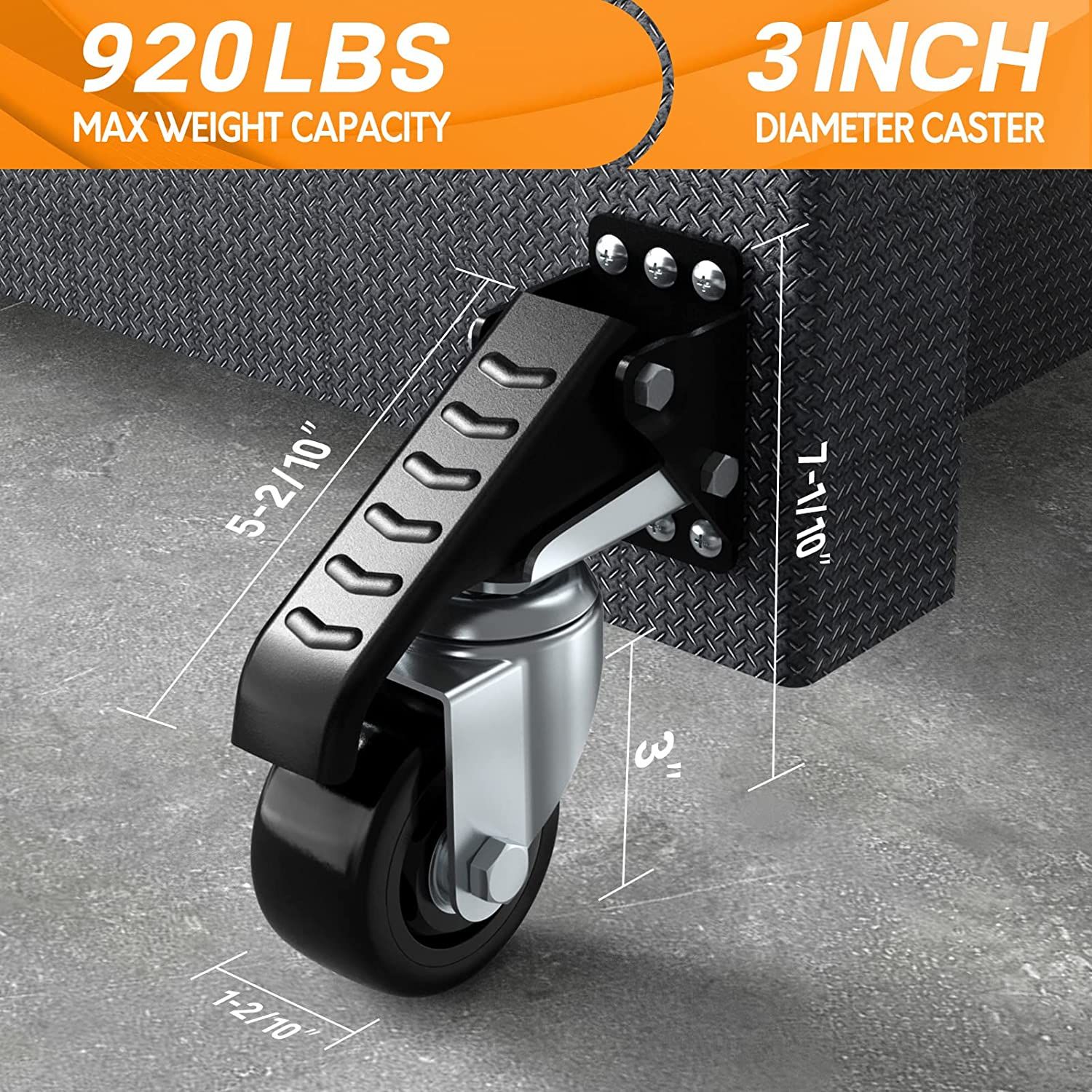 SOLEJAZZ Workbench Caster Wheels 920 LB Retractable Casters 3" Heavy ...