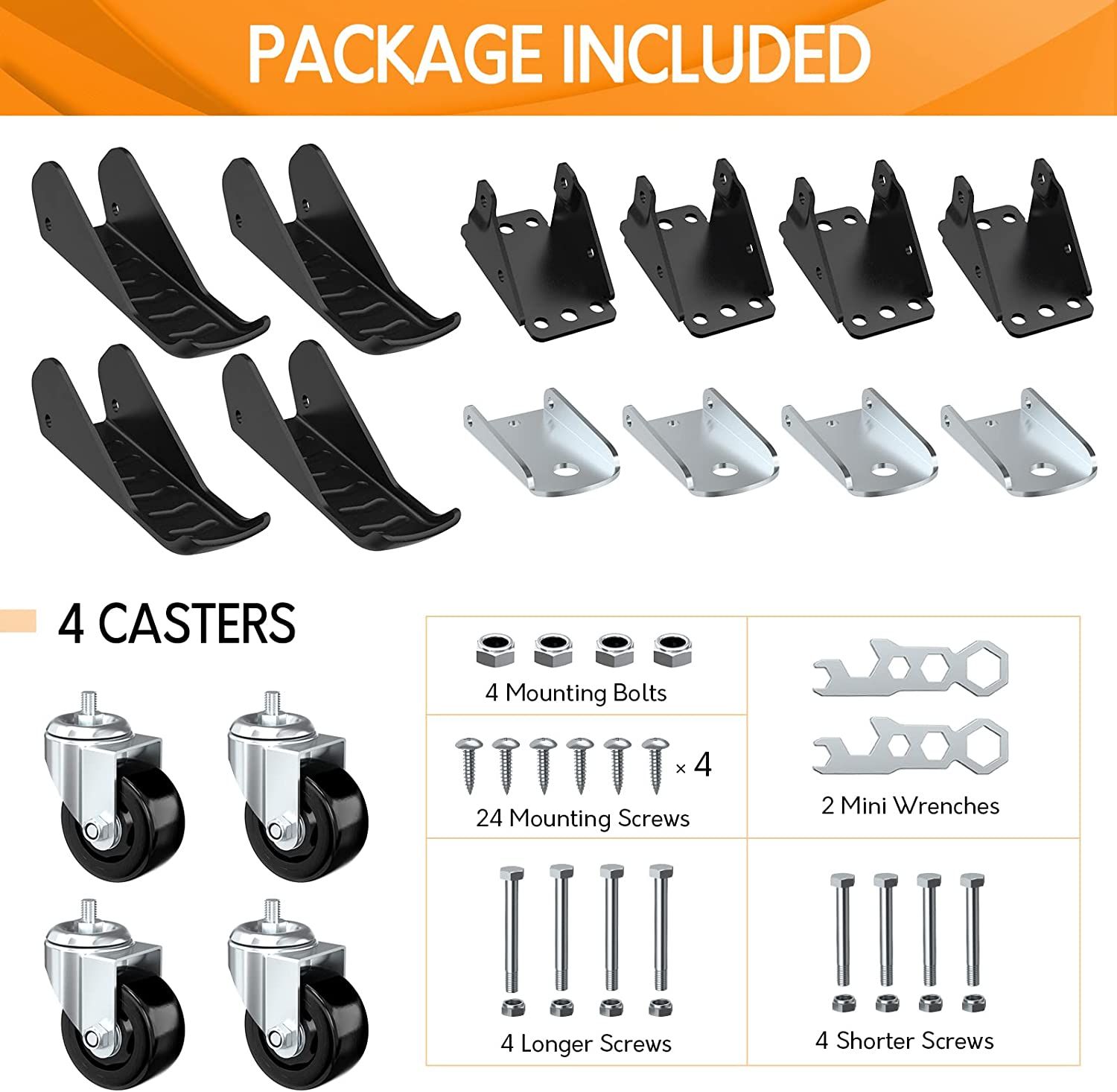 SOLEJAZZ Workbench Caster Wheels 920 LB Retractable Casters 3" Heavy ...
