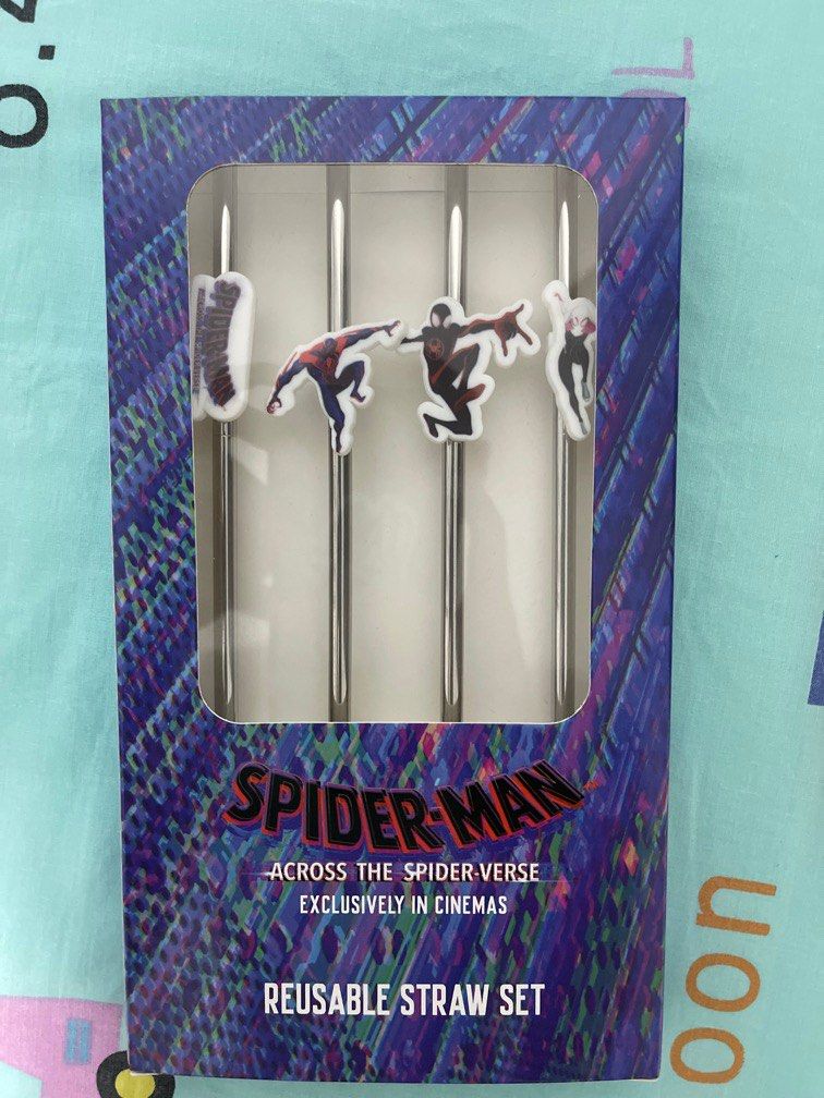 Spiderman Spiderverse Reusable Straw Set, Furniture & Home Living ...
