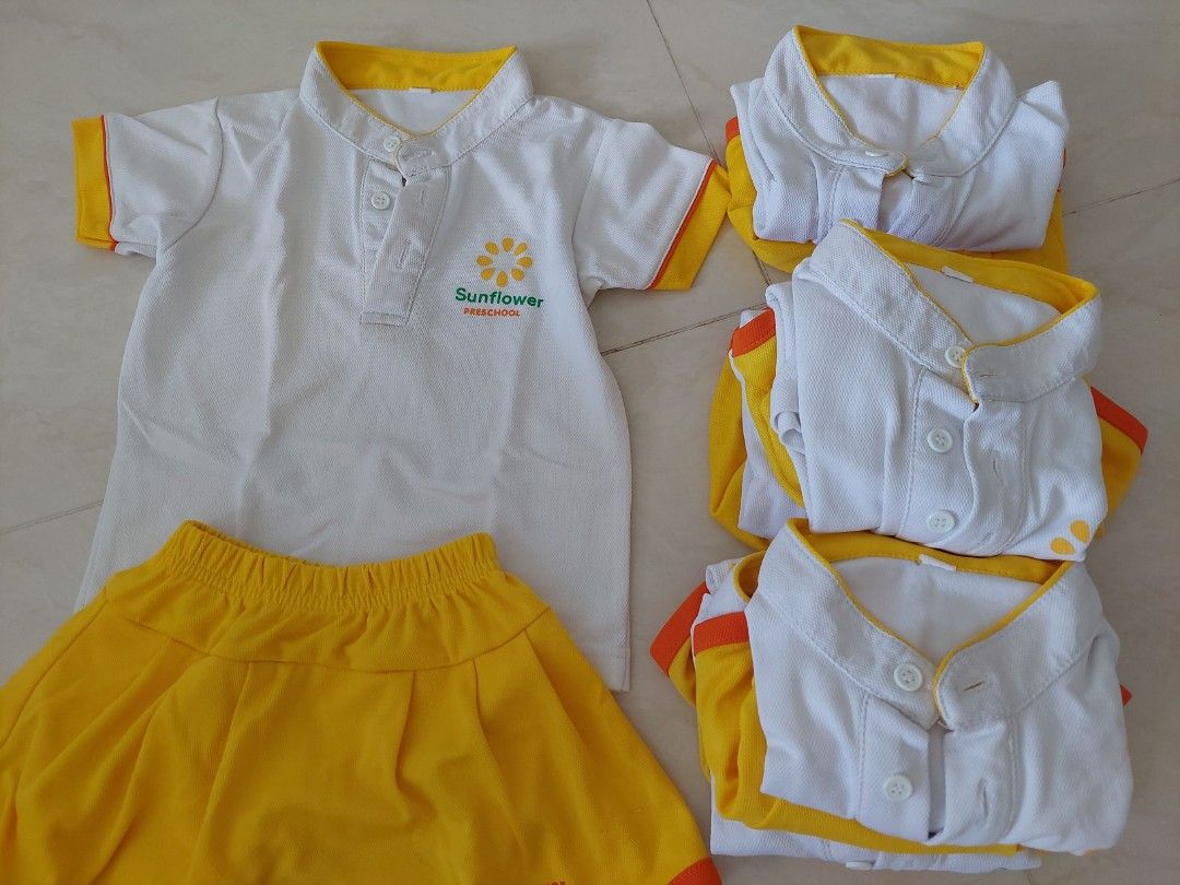 Sunflower Preschool uniform girl XS- 6 sets, Babies & Kids, Babies ...