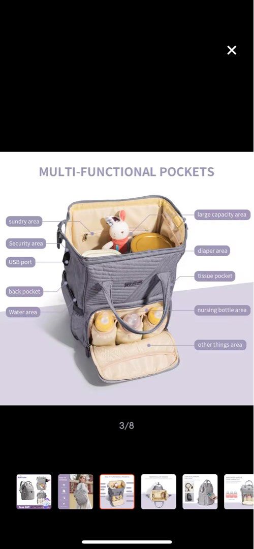 Sunveno diaper backpack, Babies & Kids, Going Out, Diaper Bags ...