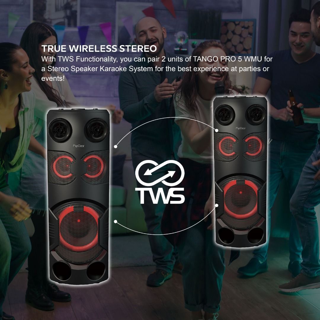 𝐕𝐅 𝐕𝐈𝐍𝐍𝐅𝐈𝐄𝐑 TANGO PRO 5 WMB Portable Karaoke System Speaker & Free 2 UHF Wireless Microphones ...
