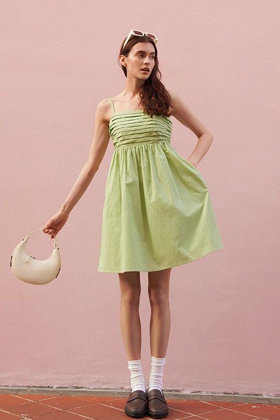 TCL the closet lover - cora babydoll dress in lime, Women's Fashion ...