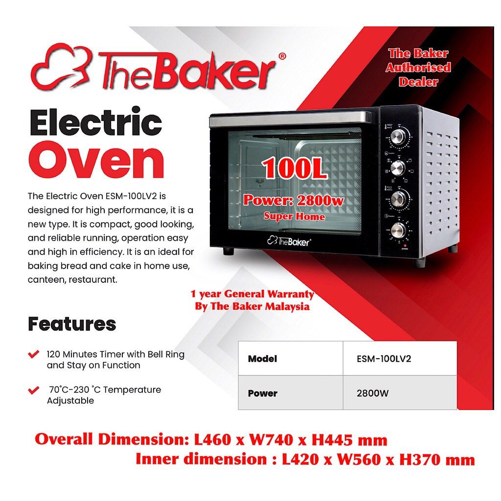 The Baker Emectric Oven ESM-100LV, TV & Home Appliances, Kitchen ...