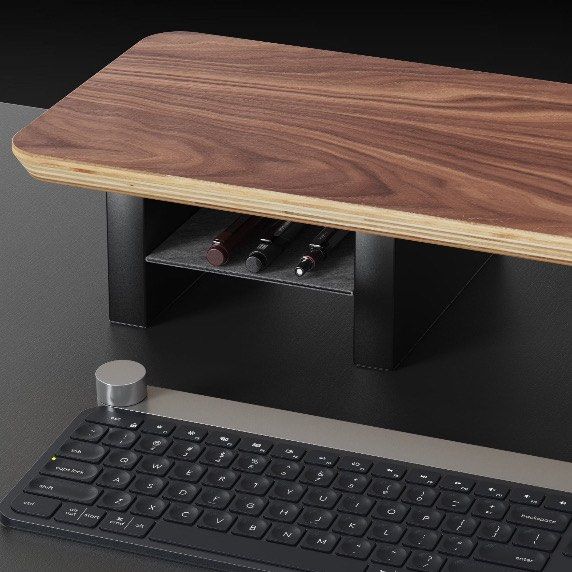 ULTi Walnut Desk Shelf System - Premium Plywood with Wool Felt Material ...