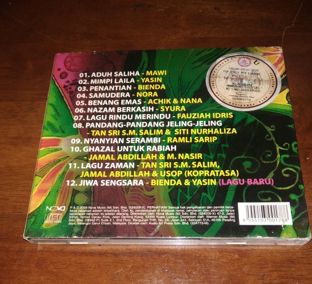 VCD karaoke Pop Etnik Ori dari Nova Music, Hobbies & Toys, Music & Media, CDs & DVDs on Carousell