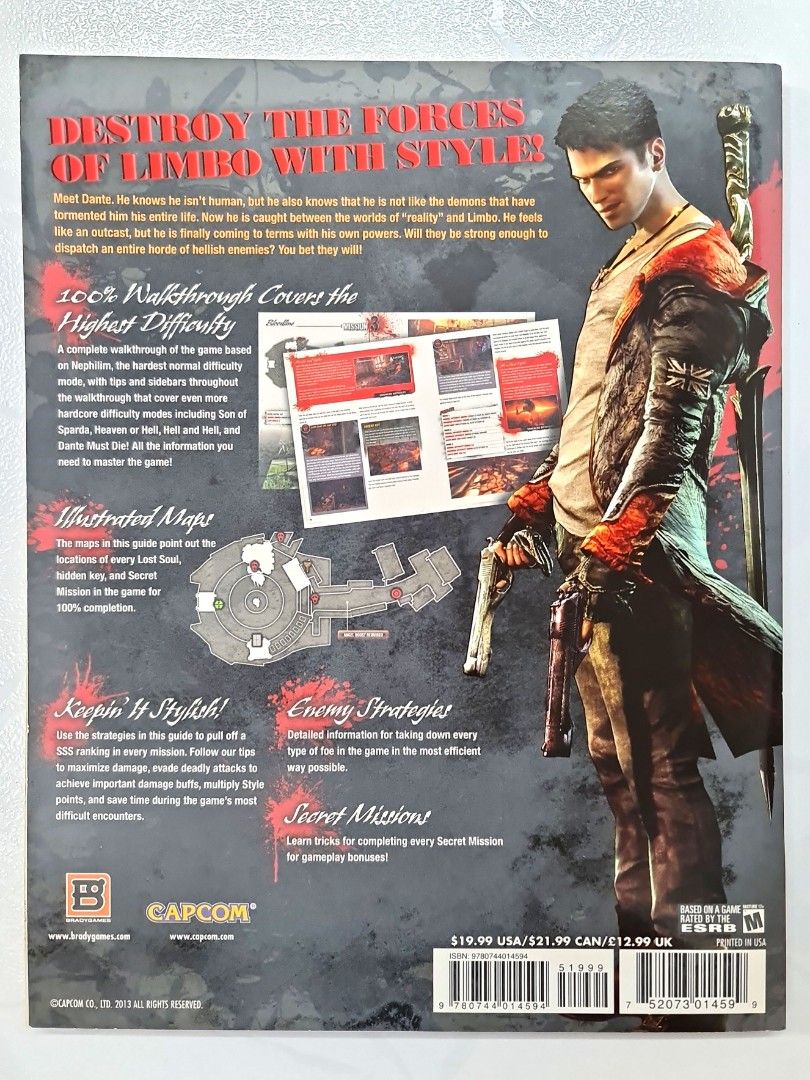 Video Game for Xbox 360 : DMC Devil May Cry c/w Bradygames Official ...