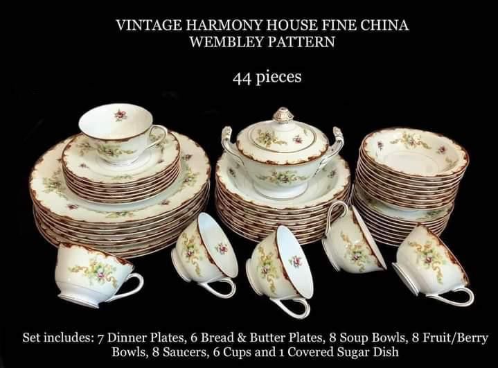 Vintage Harmony House Fine China Wembley Pattern, Furniture & Home ...