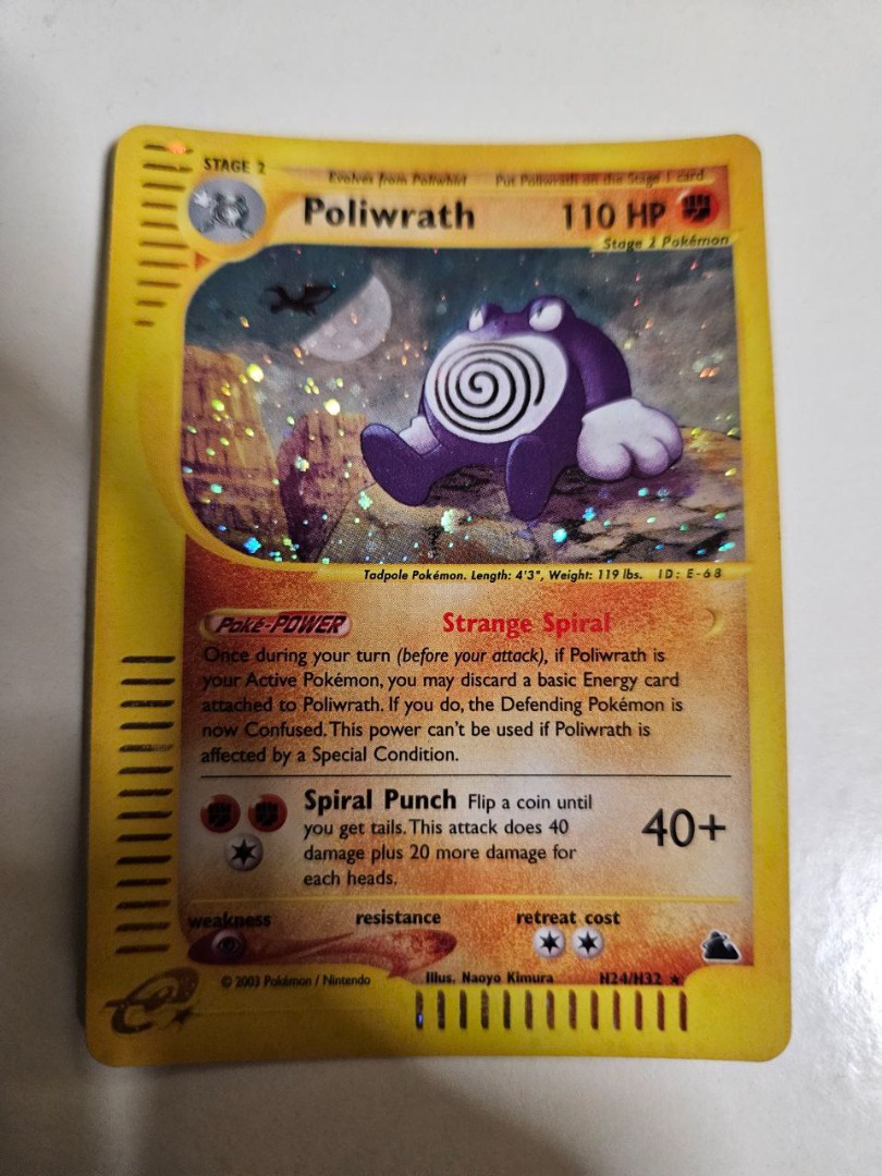 [Vintage Pokemon Card] Skyridge Poliwrath HOLO H24/H32, Hobbies & Toys ...