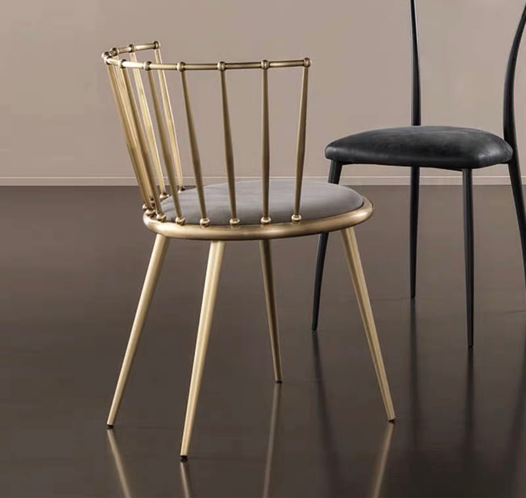 VIZE Gold Frame Dining Chair, Furniture & Home Living, Furniture ...